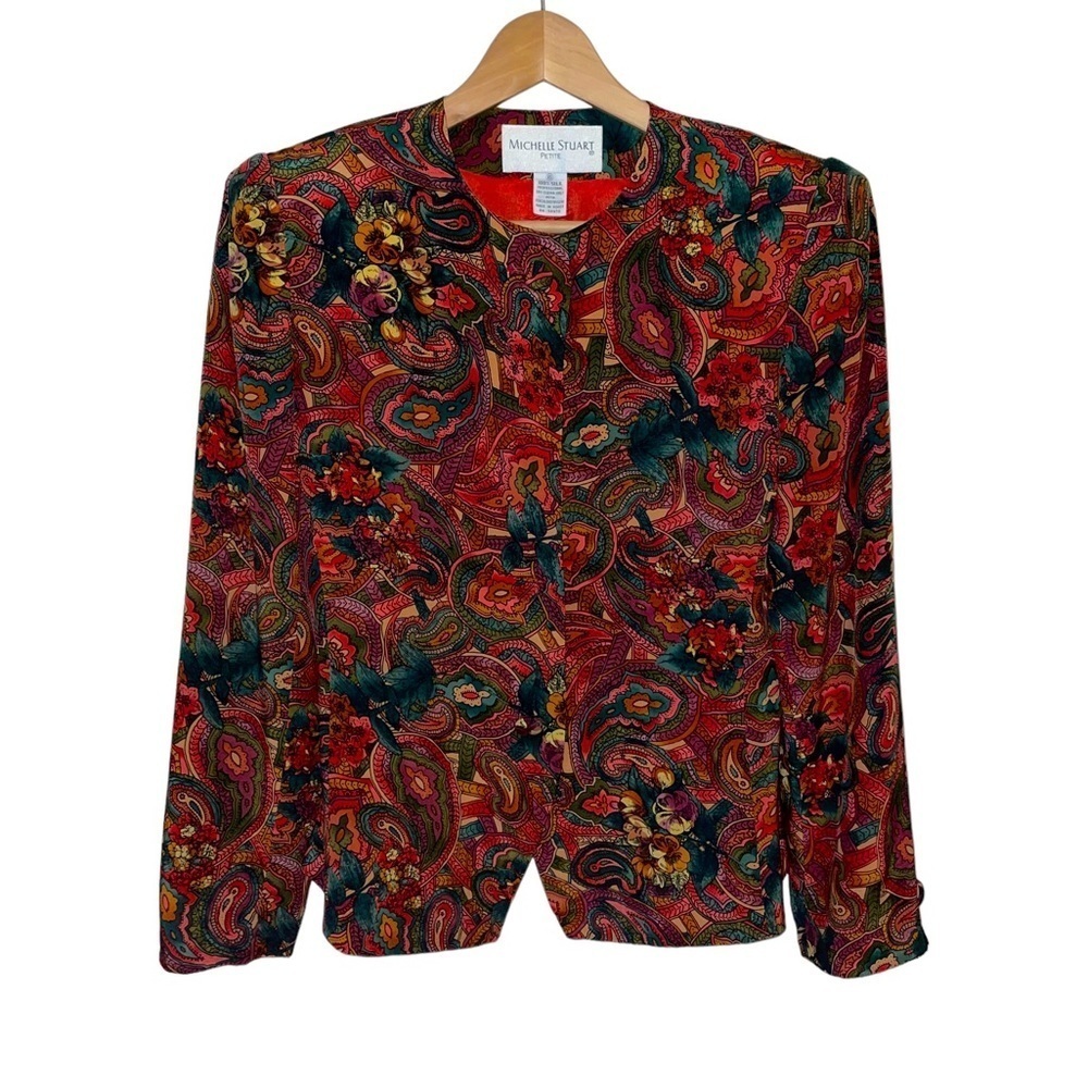 Vintage Michelle Stuart Silk Women’s Petite Size 6 Pa… - Gem